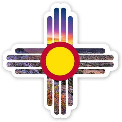 Squiddy New Mexico Sun Symbol Zia Bandelier - Vinyl Sticker Decal for ...