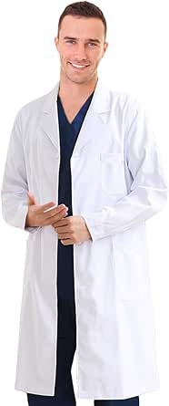 Amazon.com: RLIAHALM Lab Coat for Men & Women Doctor Jacket Long Sleeve ...