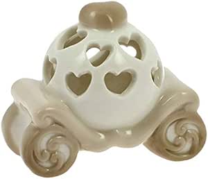 Confettando BOMBONIERA Set 4 Pezzi Carrozza Beige Porcellana con Cuori Traforati 7X4 CM Altezza ...
