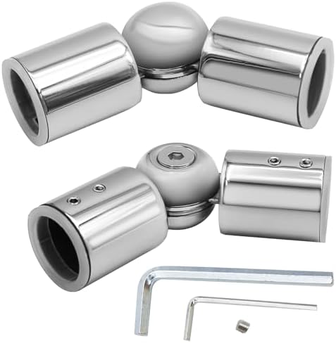 Heavy Duty Bay Window Curtain Pole Elbow Joint Kit, Adjustable Corner ...