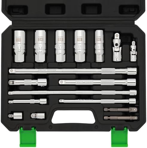 Amazon.com: TecoTek 17-Pieces Drive Tool Accessory Set, Spark Plug Socket Set, Includes 1/4" & 3 ...