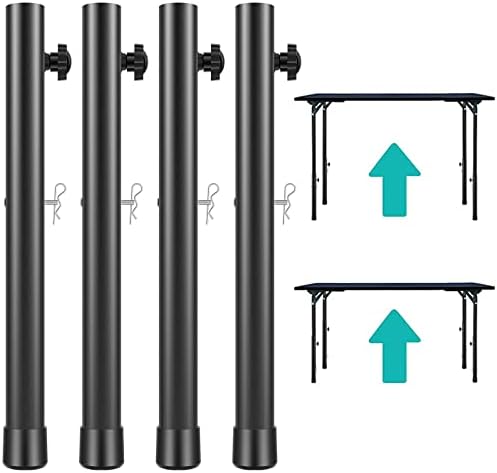 Amazon.com: Wekvgz Table Leg Extenders Heavy Duty Steel Folding Table ...
