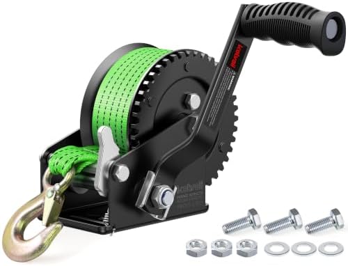 Amazon.com: Kolvoii 1600 lbs Boat Trailer Winch with Strap, Portable ...