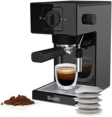 Dualit Espresso Coffee Machine | 1.4L Capacity | Black | Manual Dosing ...