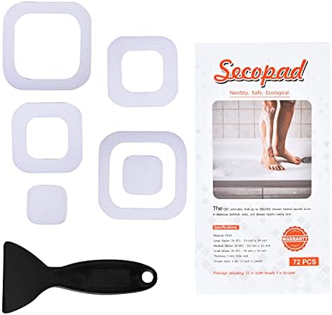 Secopad Bathtub Stickers Non-Slip, Safety Shower Treads Adhesive Bright ...