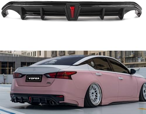 Amazon.com: Car Rear Bumper Diffuser Lip Kit W/LED Light for Nissan ...