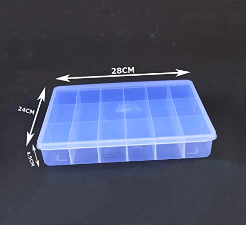 Buy Xanito Clear Plastic Grid Box/Plastic Storage Box/Jewellery Storage ...