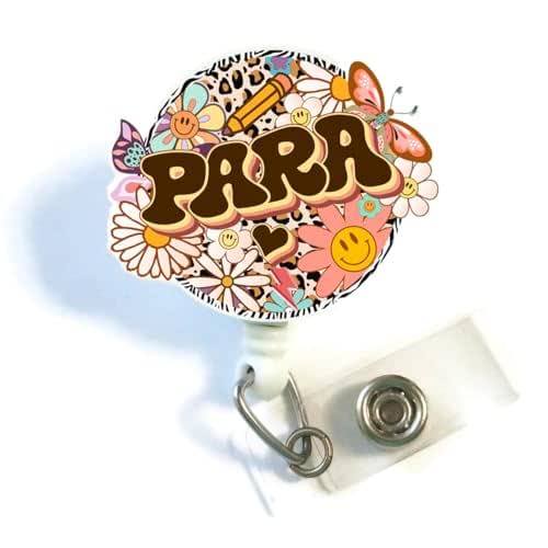 Amazon.com: PARA Badge Reel, Retro Teaching Assistant Badge Holder ...