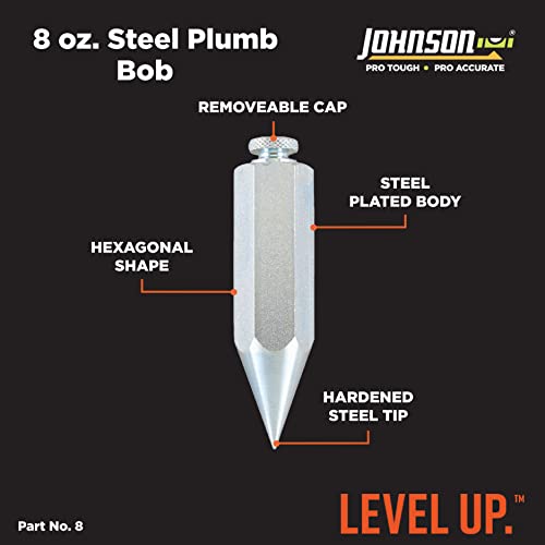Snapklik.com : Johnson Level & Tool 08 Steel Hexagonal Plumb Bob