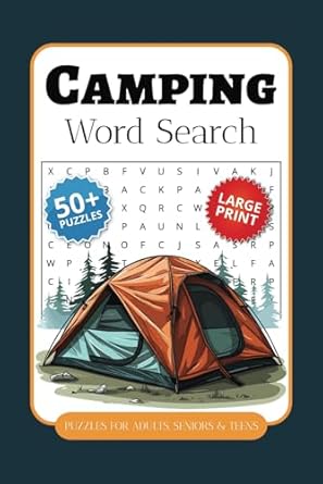 Camping Word Search Puzzles Large Print: Camping Themed Word Find ...