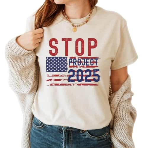 Amazon.com: Stop Project 2025 T Shirt - Anti Project 2025 T Shirt with ...