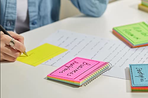 Snapklik.com : 1InTheOffice Spiral Index Cards 3x5, Neon Index Cards, Assorted Bright Colors ...