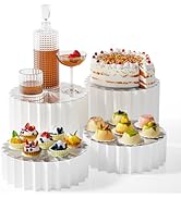 Amazon.com | HeiMma 3 Pack Dessert Table Display Set, Clear Acrylic ...