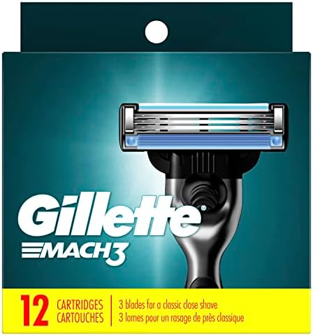 Amazon.com: Mach3 Razor Refills for Men, 12 Razor Blade Refills ...