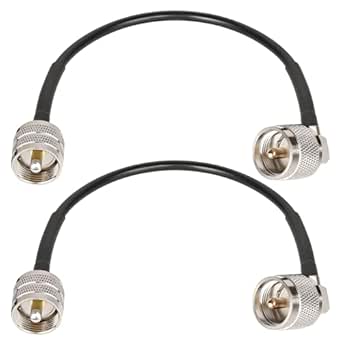 Amazon.com: MOOKEERF CB Coax Cable - 2PCS 1FT RG58 UHF PL-259 Male to Male Right Angle Coaxial ...