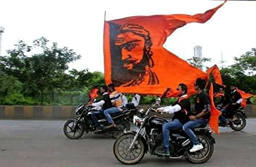 90 Degree Orange Flag Big Size Dhvaja for Bike Handle Car Dashboard ...