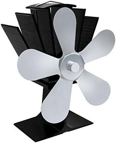 ECOMISTIQ® 5-Blade Wood Stove Heat Powered Stove Fireplace Fan Silver ...