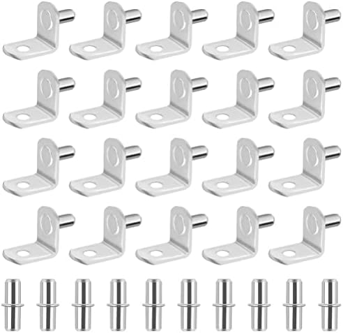 HuaJiao 20 Pcs 5mm Shelf Support Pegs with 10 Shelf Pins, Stainless ...