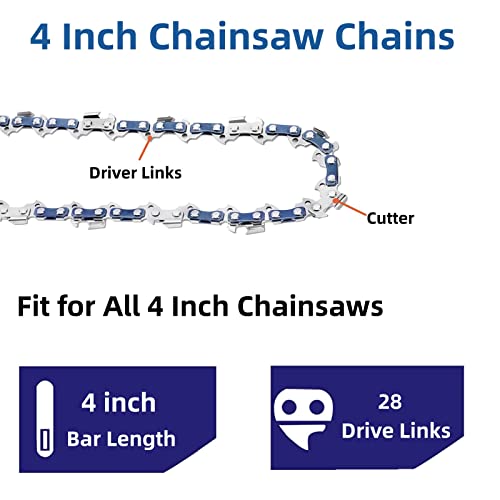 Snapklik.com : CHYFYR 4 Inch Mini Chainsaw Chain Replacement For All ...