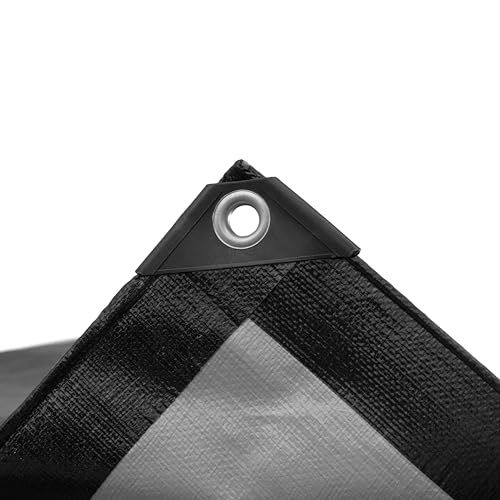 waterproof/weatherproof tough premium 240gsm black/silver tarpaulins ...