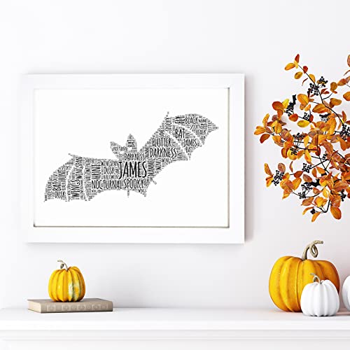 Personalised Bat Word Art Print - A5, A4 Prints & Framed : Amazon.co.uk ...