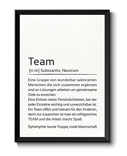 Poster Worterklärung für "Team" | Definition wie Duden, Synonym, Personalisiert mit Namen | Bild ...