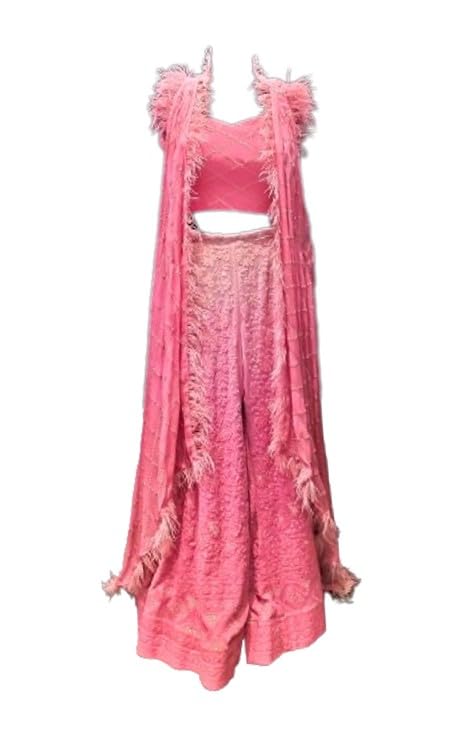Vrinda Crop Top with Pant and Long Furr Jacket Fancy Dress Fancy ...
