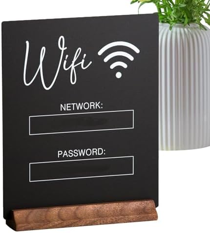 Acrylic WiFi Password Board WiFi Sign Chalk Boards with Wooden Base ...
