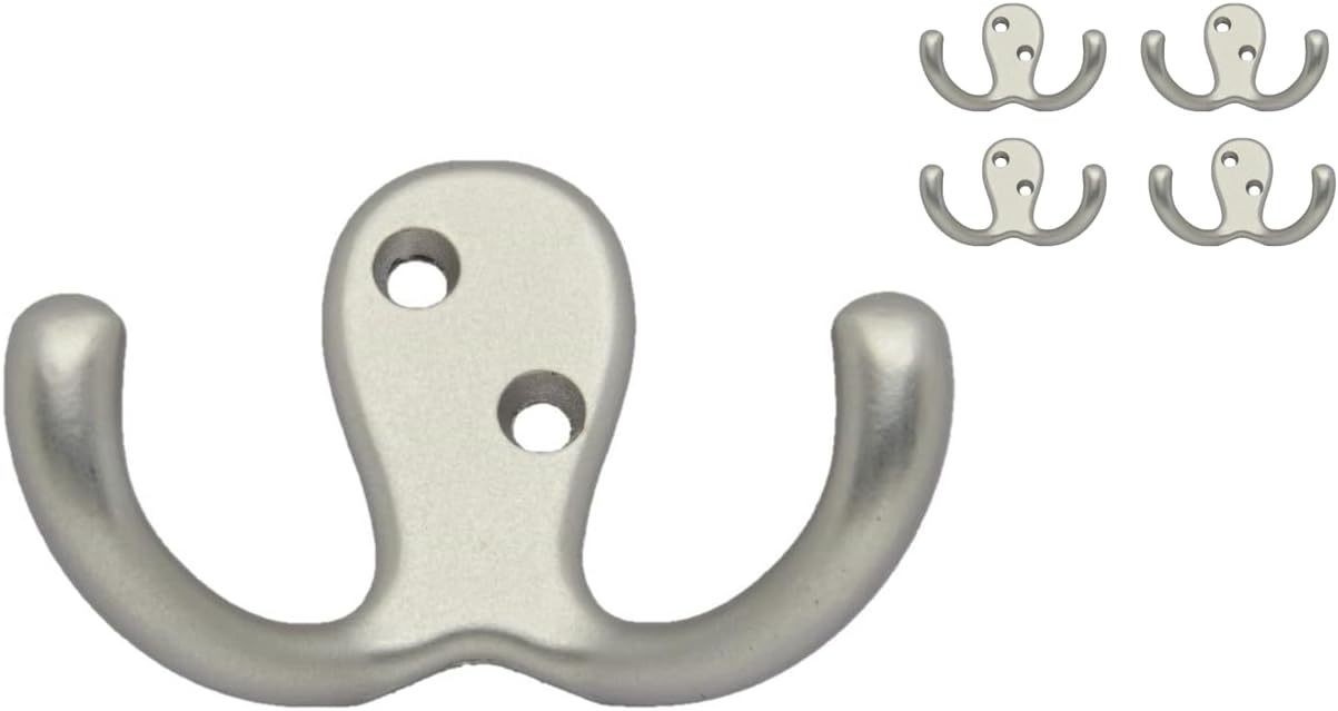 Liberty Hardware B46114Q-SN-C5 Double Prong Robe Hook, Satin Nickel ...