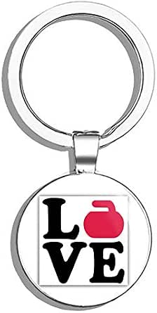 Amazon.com: HJ Media Love Curling Sport Metal Steel Keychain Ring ...
