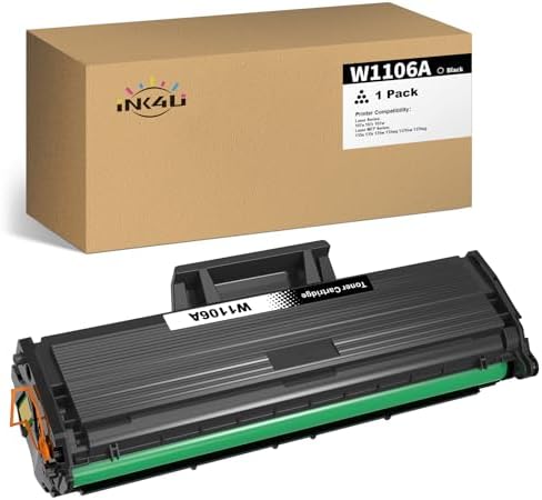 1 Black 106A Toner Cartridge Compatible for 106A W1106A for Laser 107a ...