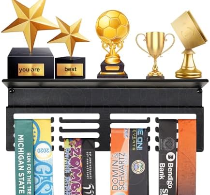 Amazon.com: Mkono Medal Hanger Display and Trophy Shelf, Metal Medal ...