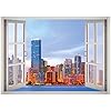 Amazon.com: New York City Skyline View Window 3D Wall Decal Art ...