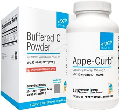 Amazon.com: XYMOGEN Buffered C Powder (20 Stick Packs) + Appe-Curb (120 ...