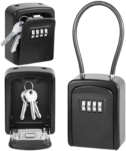 Hangable Combination Key Safe, Portable Lock Box for Keys Outdoor, Key ...