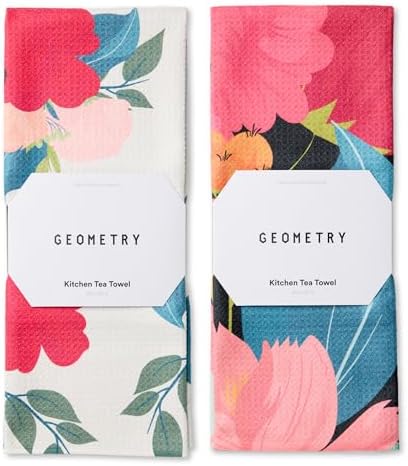 Amazon.com: GEOMETRY Kitchen Tea Towels - Quick Dry Microfiber Dish ...