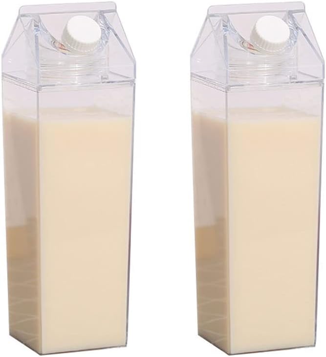 Amazon.com: Cezoyx 6 Pack Plastic Milk Carton Water Bottle, 17 Oz ...