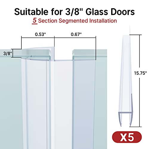 Snapklik.com : AmazerBath Shower Door Side Seal Strip, Frameless Glass ...