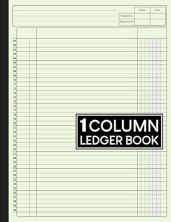 1 Column Ledger Book: Large Simple One Column for Bookkeeping ...