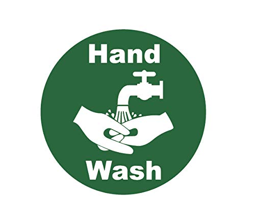 SIGN EVER Hand Wash Sign Stickers for Restaurant Hotel Hospital Office ...