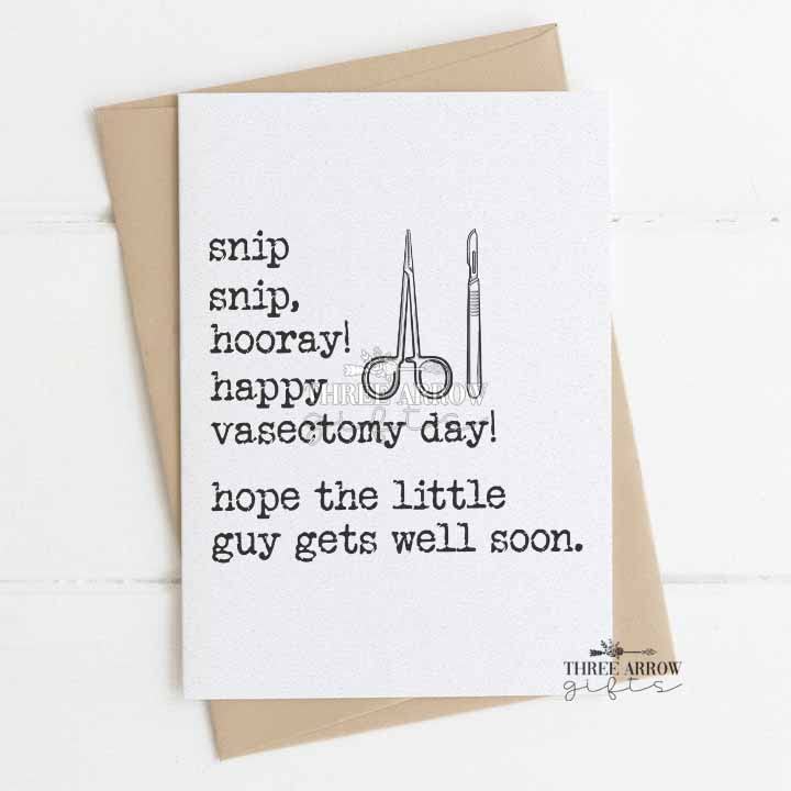 Amazon.com: Funny Vasectomy Get Well Card - Snip Snip Hooray, Happy ...