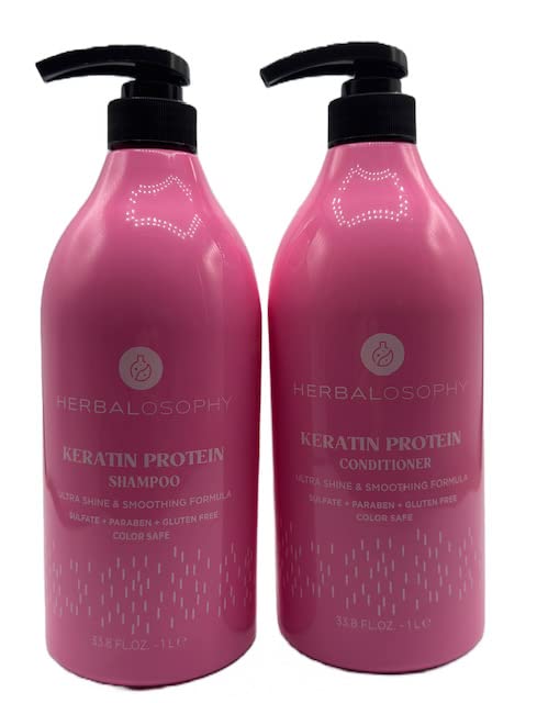 Amazon.com : Herbalosophy Keratin Protein Shampoo Conditioner set of ...
