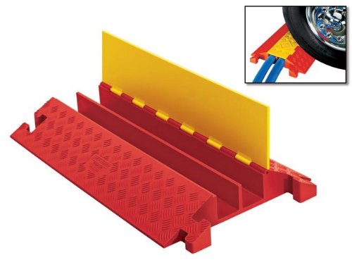 Multi-Channel Cable Guard, 36"x22"x4", 2 Channel Protector, Yellow Lid ...