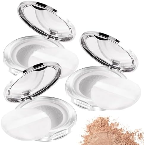 Amazon.com: 2 Pcs Loose Powder Container with Puff 0.17/0.7 oz Reusable ...