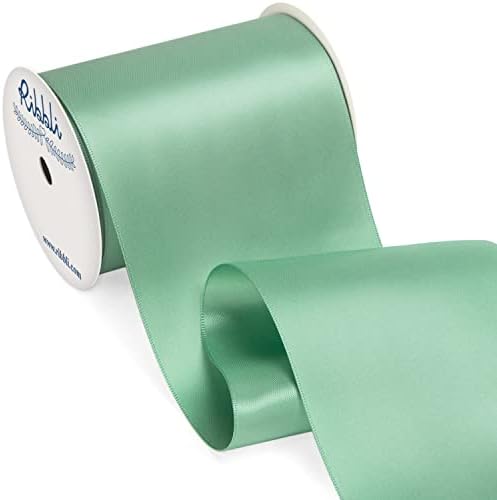Amazon.com: Ribbli Teal Satin Ribbon 4 Inch Wide Teal Ribbon for ...