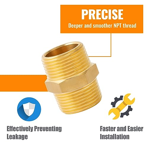 Snapklik.com : SUNGATOR Brass Pipe Fitting, Solid Brass Hex Nipple 3/4 ...