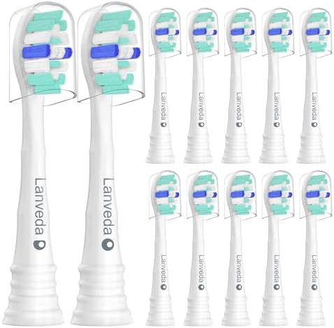 Amazon.com : Lanveda 12 Pack Replacement Toothbrush Heads Compatible ...