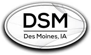 Amazon.com: DSM Des Moines Iowa Airport Code Decal Sticker Home Travel ...