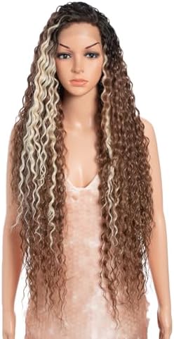Amazon.com : Style Icon 36”Super Long Curly Wig C-Shaped Side Part Lace ...