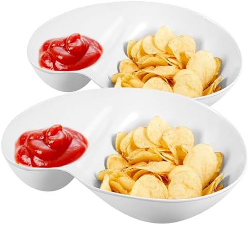 Amazon.com | Blushtier 2 Pieces Chip and Dip Serving Set Divided ...